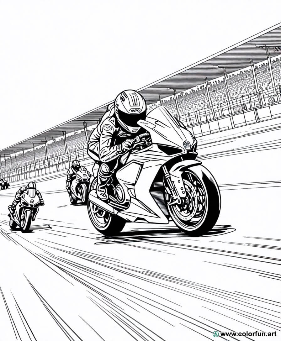 Planșă de colorat cu circuite de cursă Moto GP Descărcați sau tipăriți ...