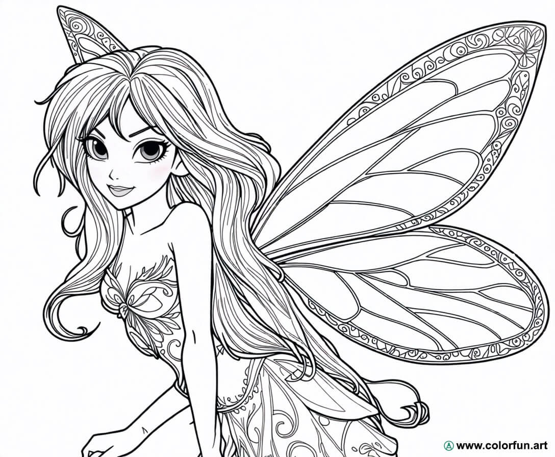 Planșă de colorat cu Winx Bloom de imprimat Descărcați sau tipăriți gratuit