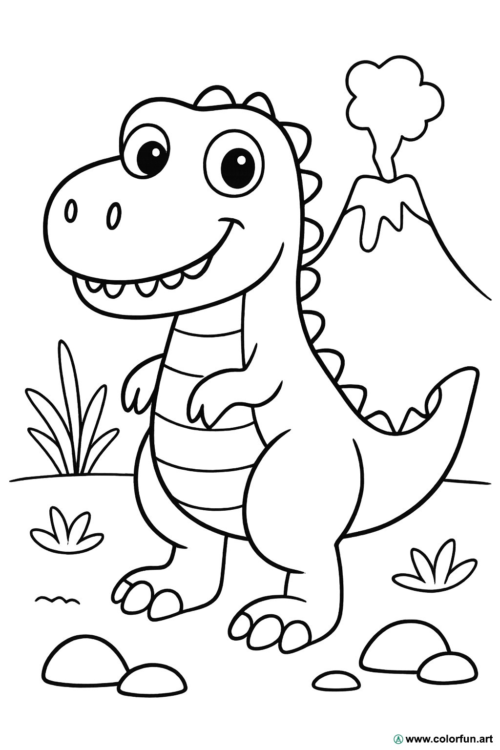 Planșă de colorat cu dinozaurul gigantosaurus Descărcați sau tipăriți ...