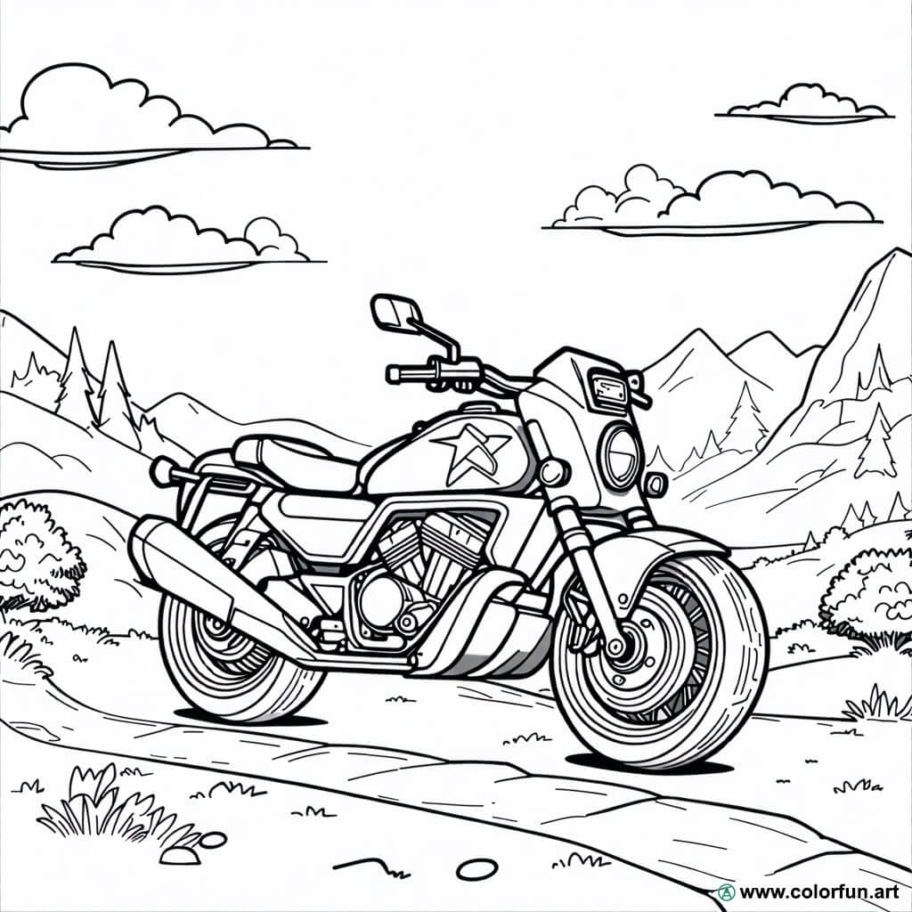 Planșă de colorat cu moto Pat Patrouille Descărcați sau tipăriți gratuit