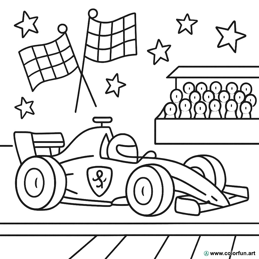 Planșă de colorat Formule 1 Ferrari Descărcați sau tipăriți gratuit