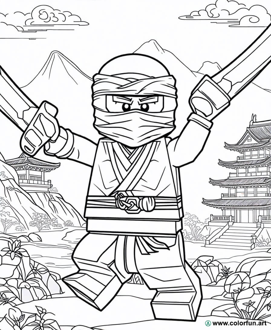 Planșă de colorat cu personaje Ninjago Descărcați sau tipăriți gratuit