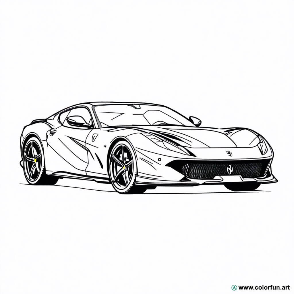 Planșă de colorat Ferrari 812 Superfast Descărcați sau tipăriți gratuit