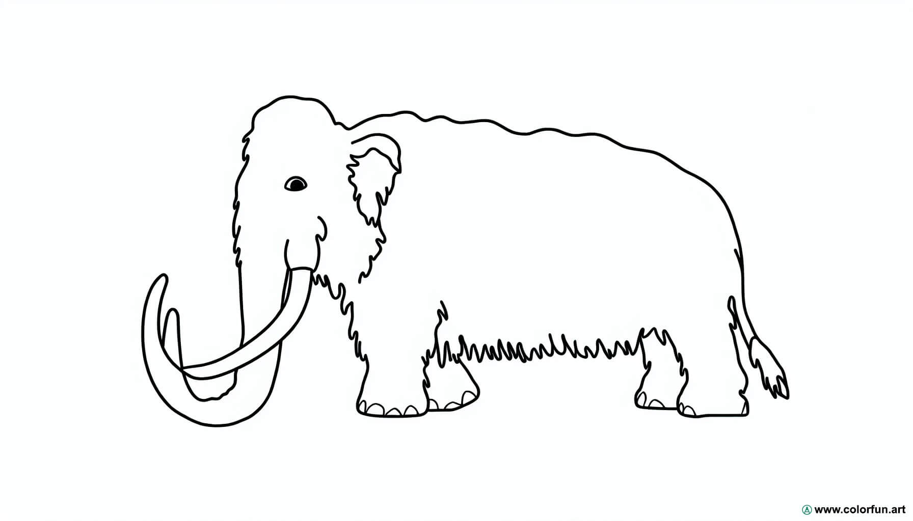 Planșă de colorat cu mamut lânos Descărcați sau tipăriți gratuit