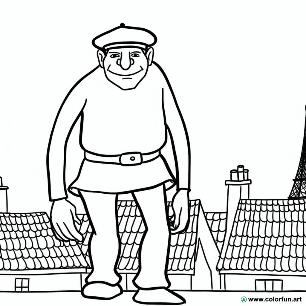 Planșă de colorat uriașă cu Paris Descărcați sau tipăriți gratuit