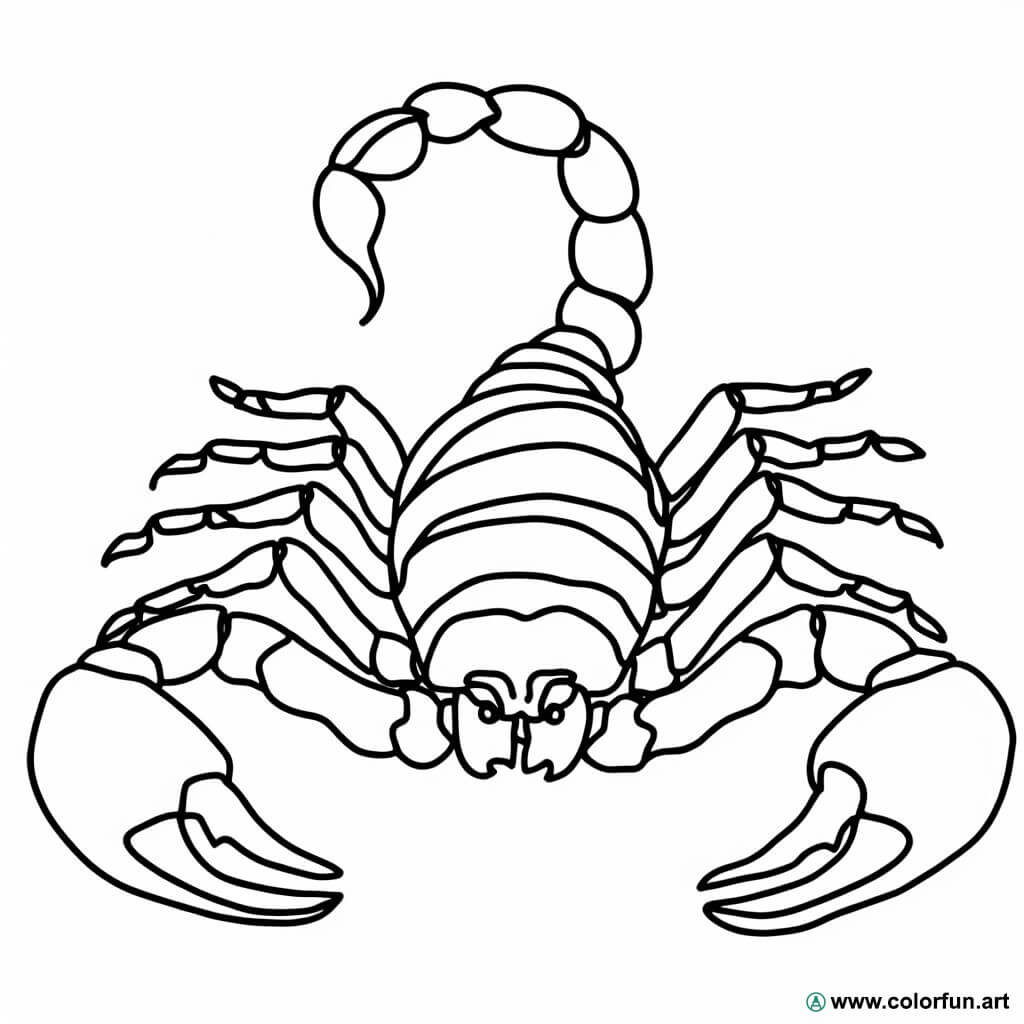 Planșă de colorat cu un scorpion uriaș Descărcați sau tipăriți gratuit
