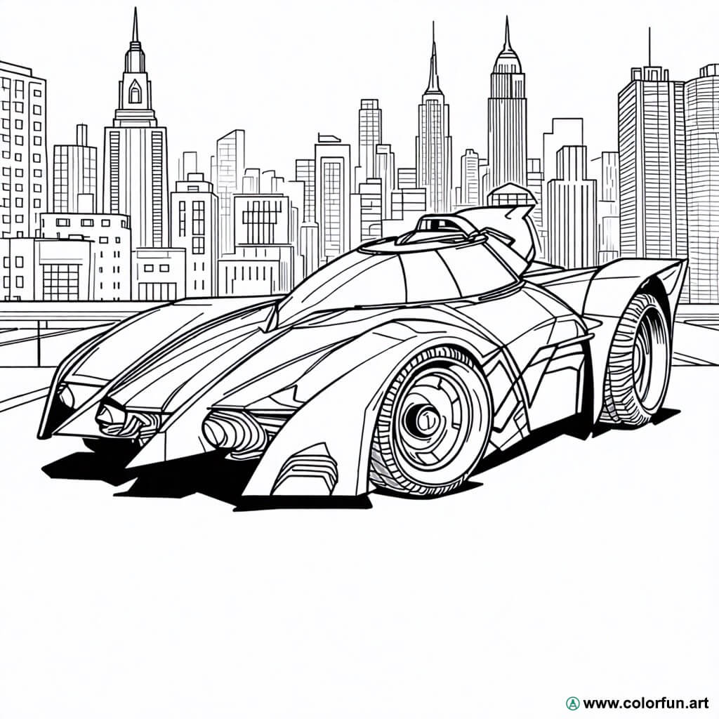 Planșă de colorat cu Batmobile pentru cei mici Descărcați sau tipăriți ...
