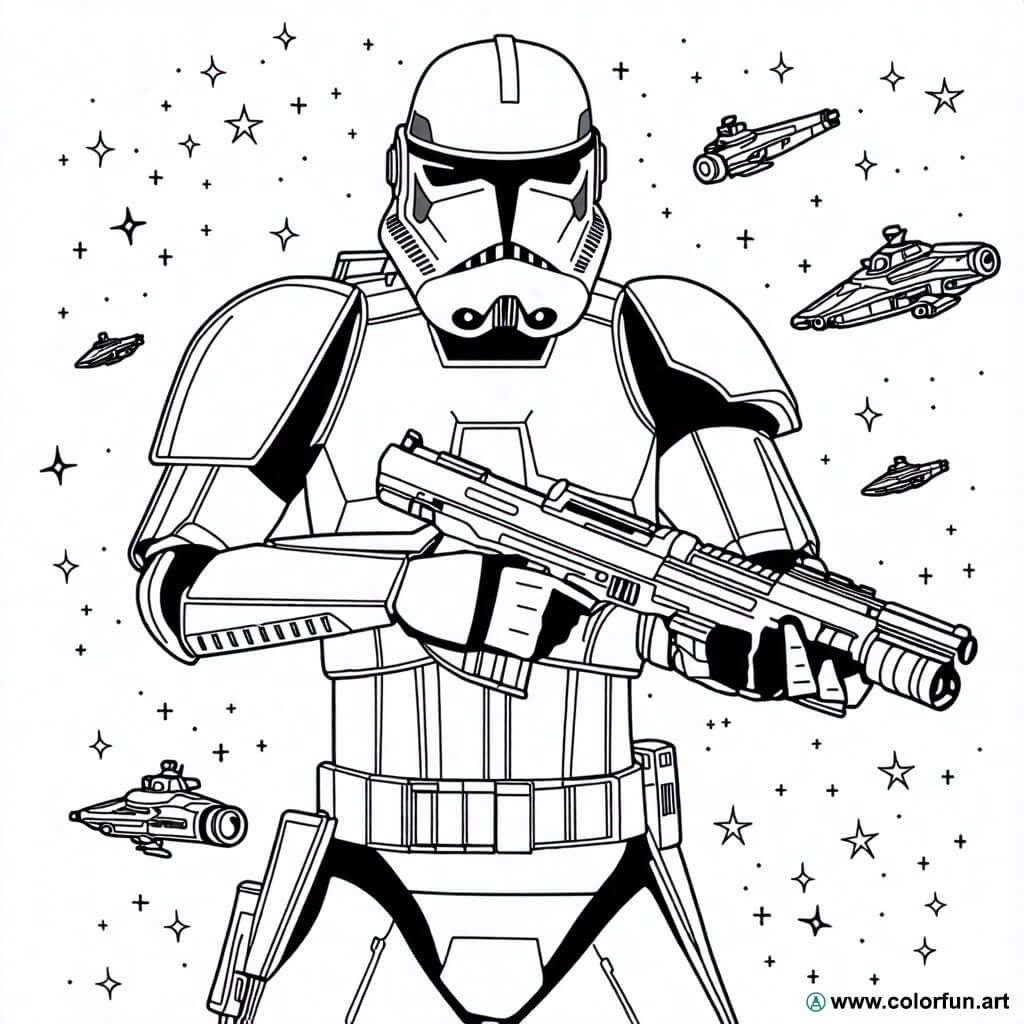Planșă de colorat a clone trooper-ului Star Wars Descărcați sau ...
